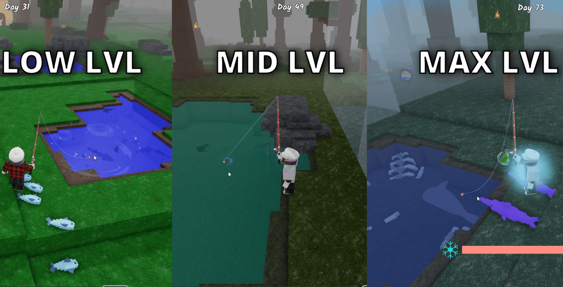 99 Nights in the Forest - FULL Fishing Guide (How to Fish, Rods, Etc ...